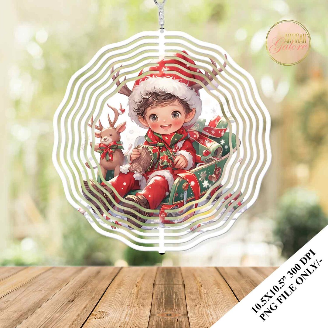 Elf Wind Spinner Christmas Elf SVG Wind Spinner Sublimation - Etsy