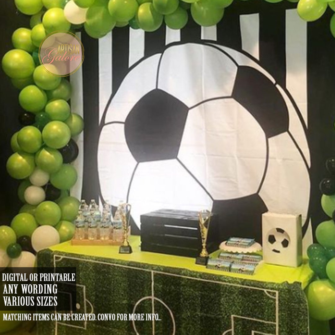 Soccer Birthday Backdrop, Soccer Party, Boy Birthday, Soccer Field ...