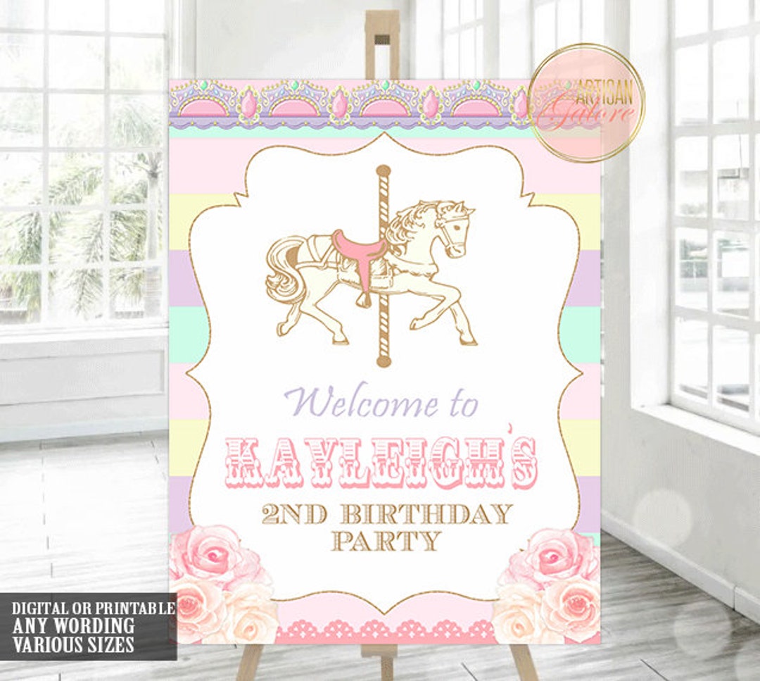 Carousel Welcome Sign, Carousel Baby Shower Sign, Carousel First ...