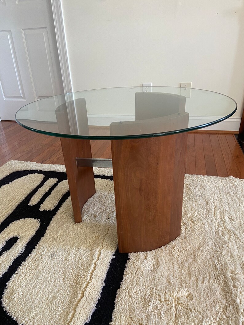 Mid Century Modern Round Radius End Table by Vladimir Kagan Walnut ...