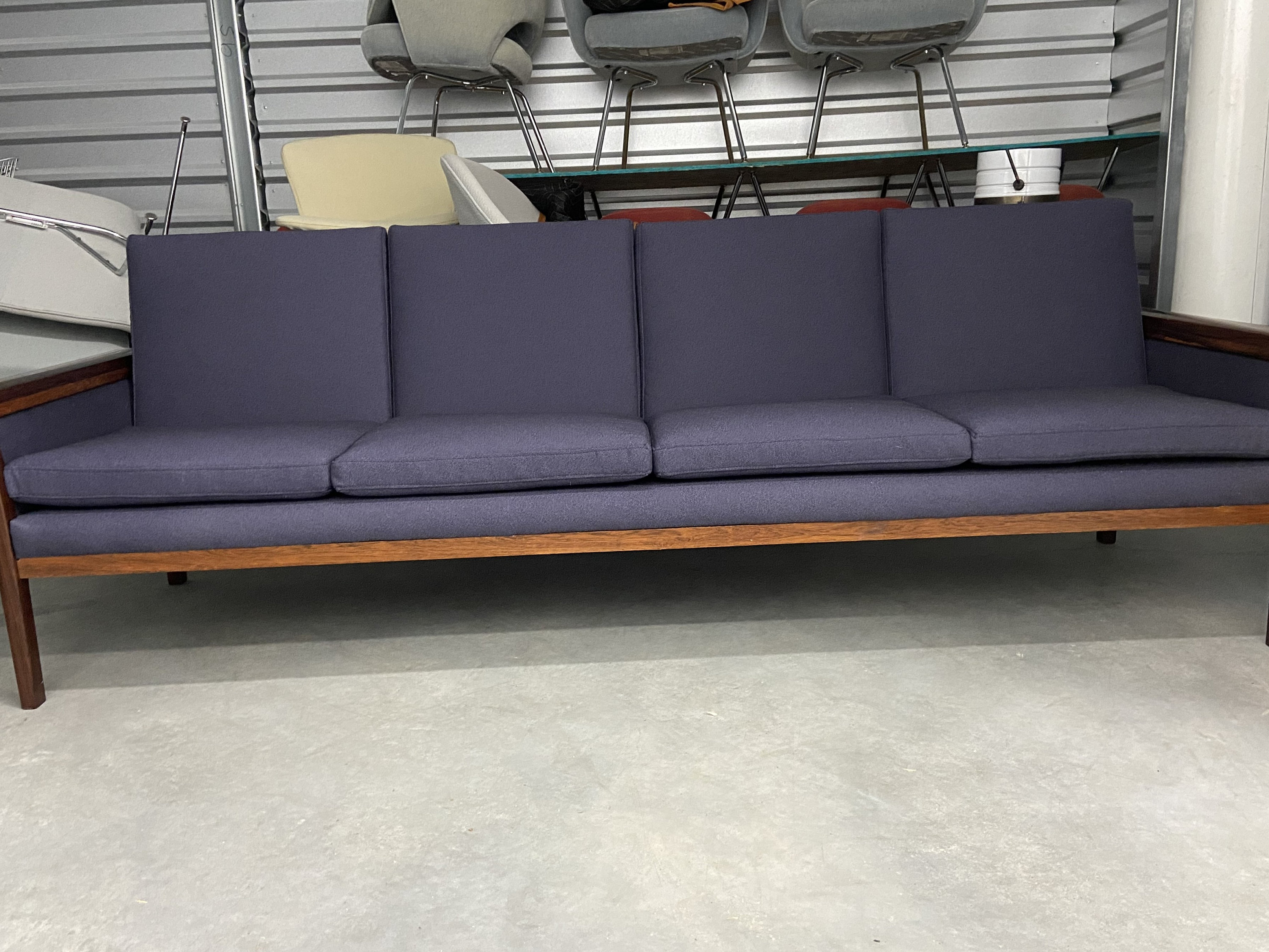 Knut Saeter Four-seat Rosewood Sofa for Vatne Mobler Norway W/ New ...