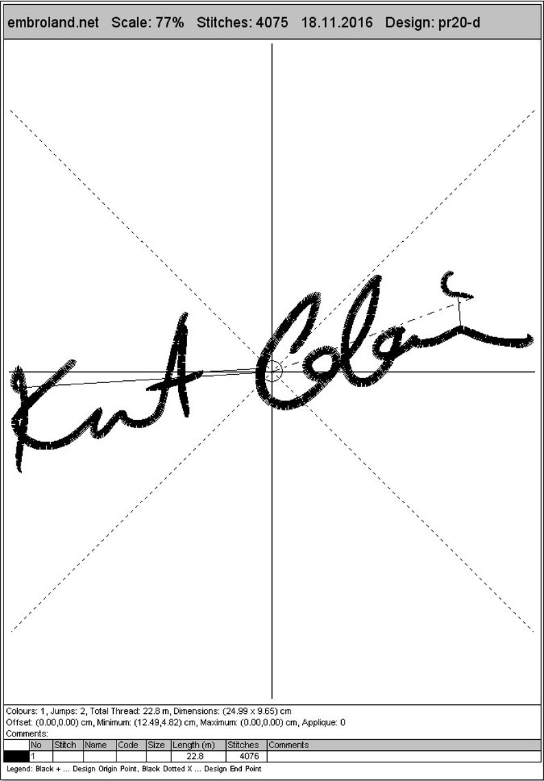 Kurt Cobain Signature Autograph Machine Embroidery Design | Etsy