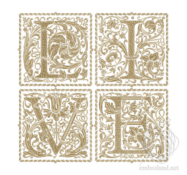 LIVE Embroidery Design William Morris Font Embroidery Design | Etsy