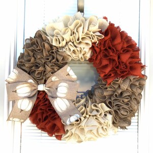 Wreath- Fall Wreath - Burnt Orange Wreath - Fall Decor - Seasonal ...