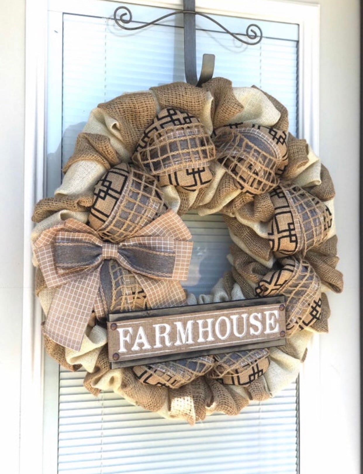 Farmhouse Wreath, Rustic Wreath- Country, Burlap Wreath , Farmhouse ...
