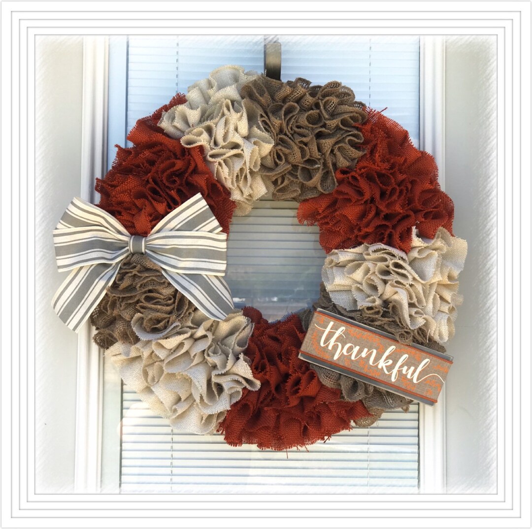 Beautiful Burlap Wreath - Welcome Wreath -gift -gifts for Her -wreath ...