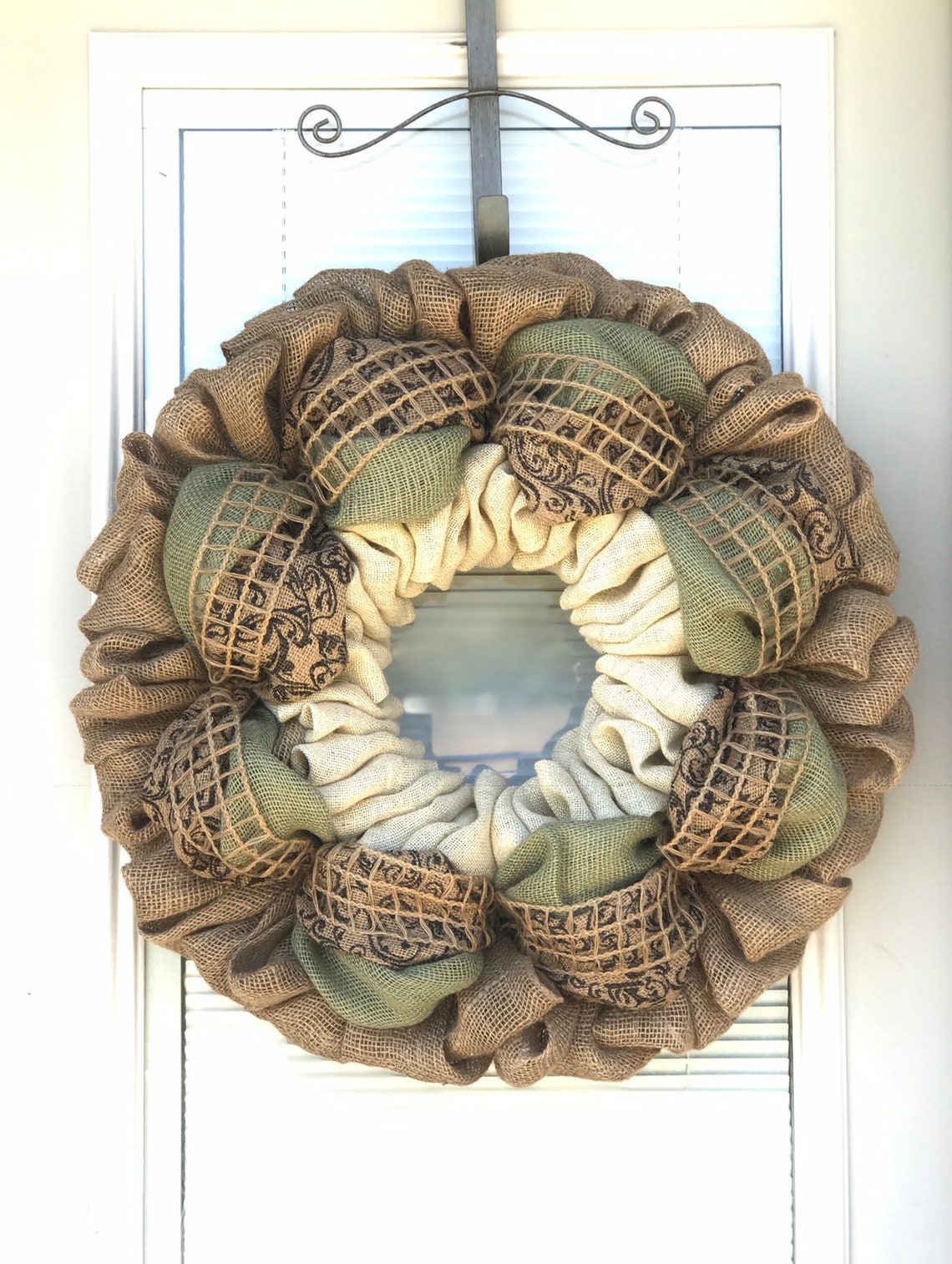 Flower Wreath Everyday Wreath Door Wreath Natural Scroll | Etsy