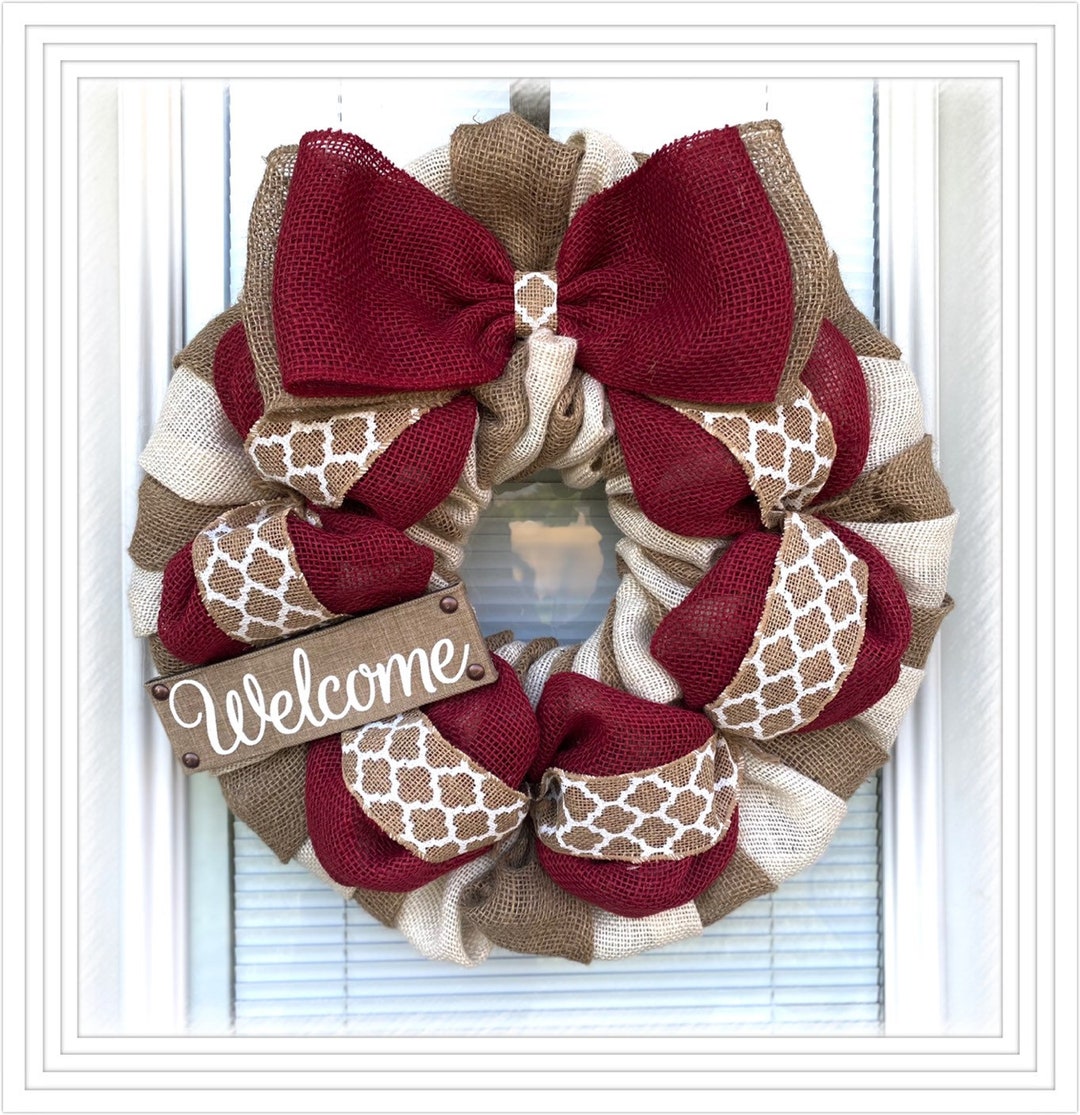 Custom Wreath, Everyday Wreath, Natural and Red Wreaths, Wreath for All ...