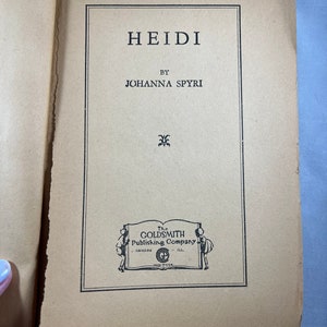 Heidi by Johanna Spyri, Goldsmith Publishing Undated - Etsy