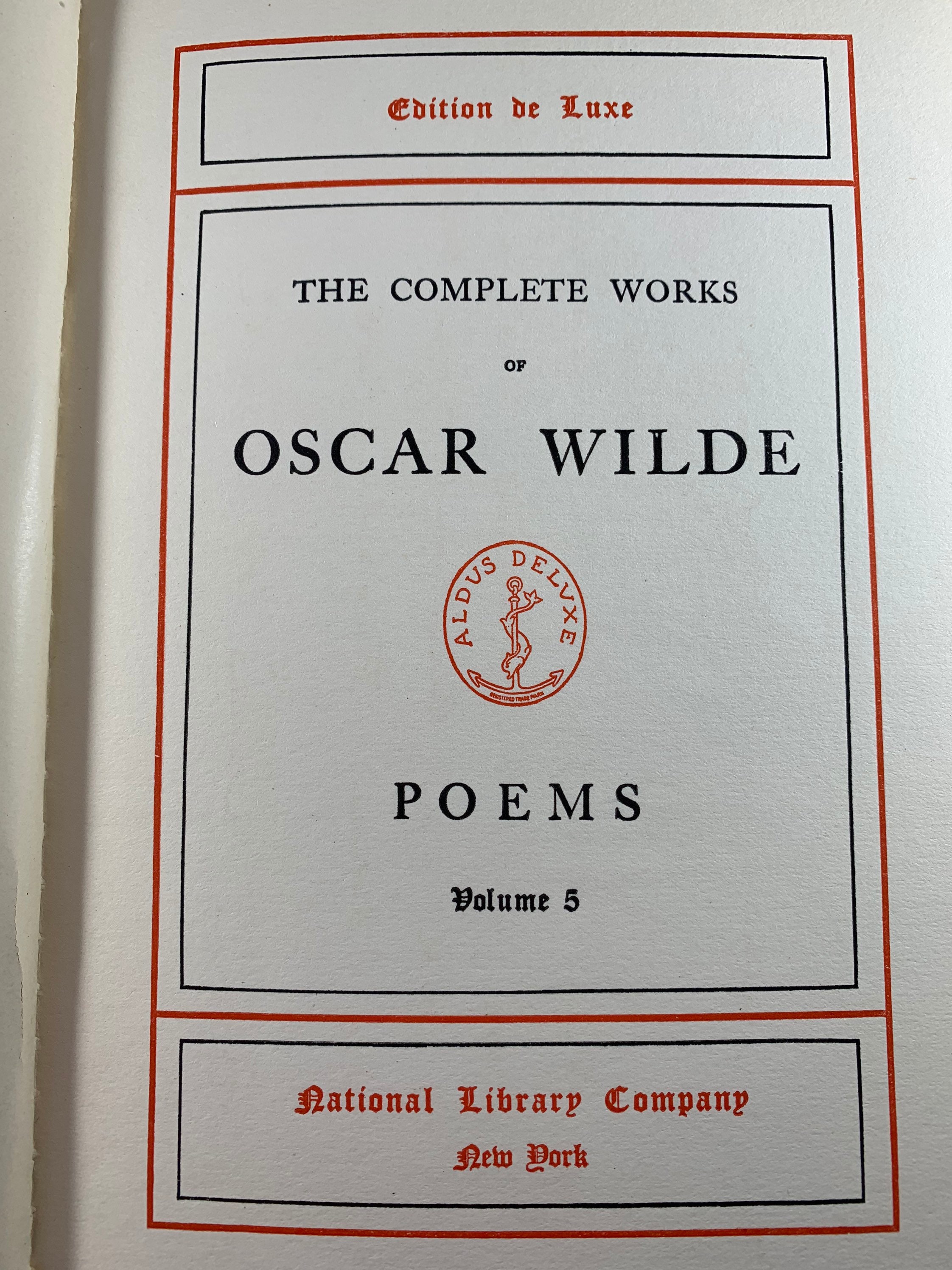 Price Reduced - the Complete Works of Oscar Wilde Poems Volume 5, Rare ...
