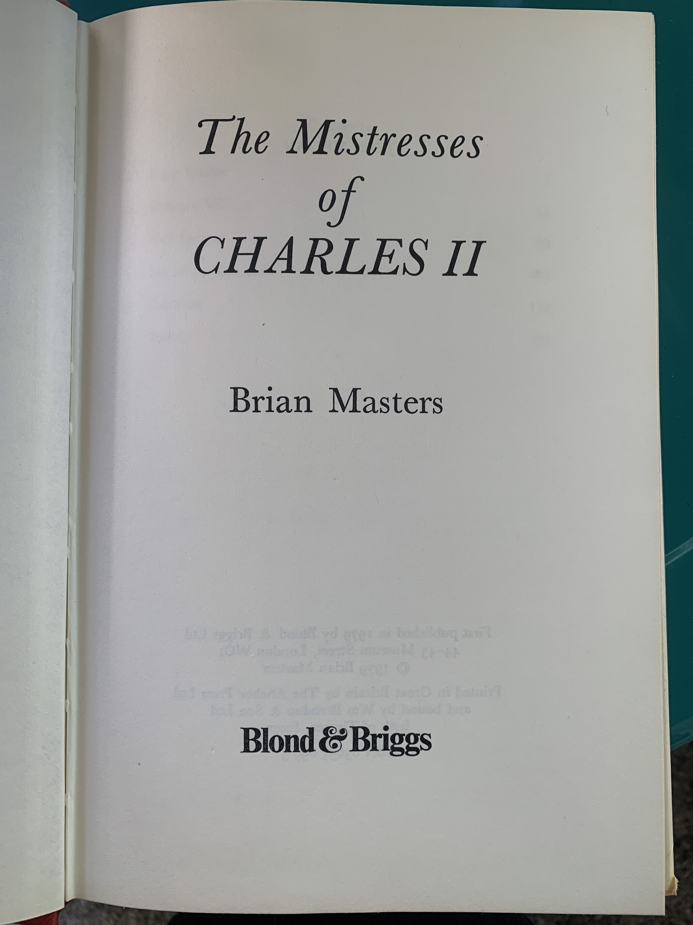 The Mistresses of Charles II by Brian Masters | Etsy