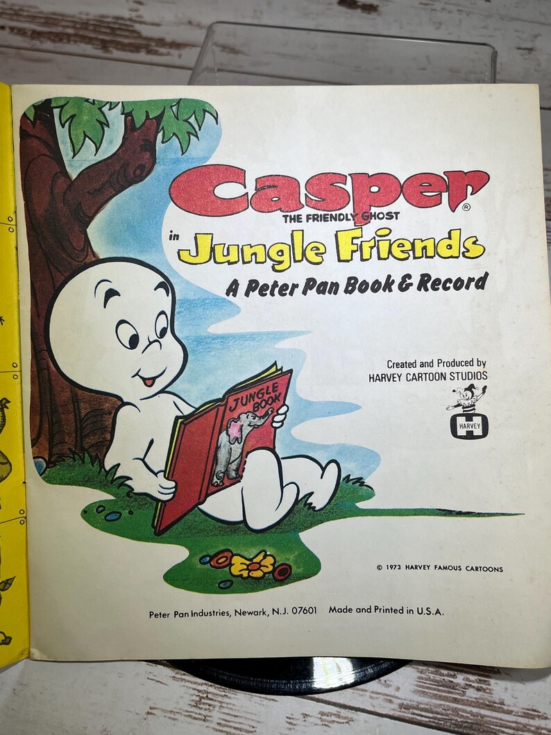 Casper the Friendly Ghost Jungle Friends Book and Record Peter Pan ...