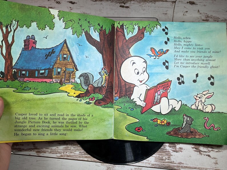 Casper the Friendly Ghost Jungle Friends Book and Record Peter Pan ...
