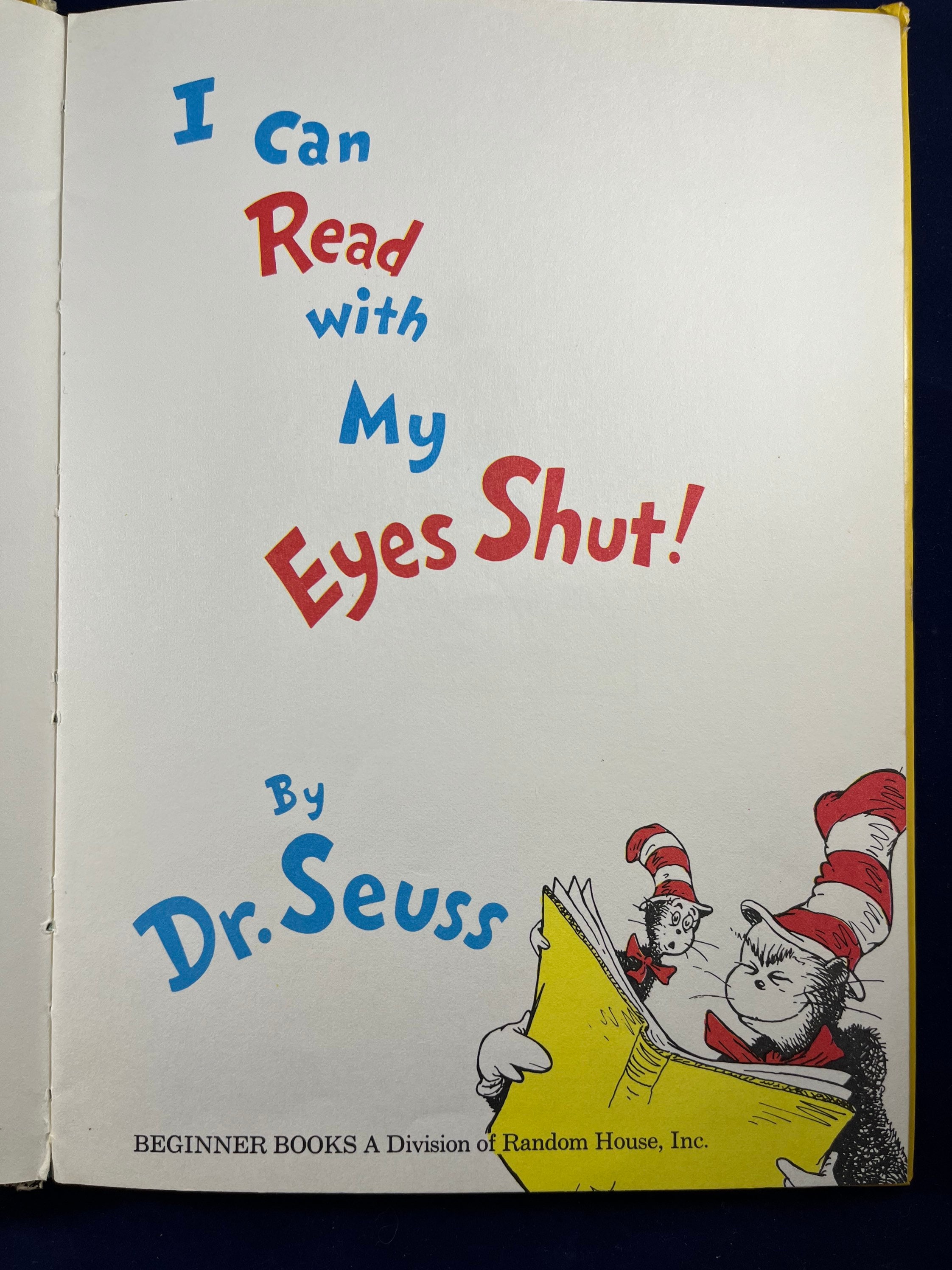 I Can Read With My Eyes Shut! by Dr. Seuss - Etsy