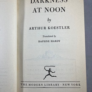 Darkness at Noon by Arthur Koestler, 1941 - Etsy