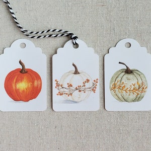Autumn Gift Tags, Fall Gift Tags, Pumpkin Gift Tag, White Pumpkin Gift ...