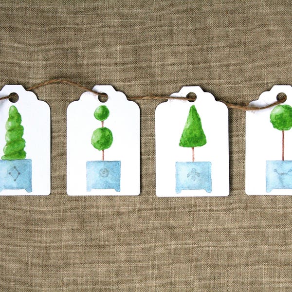 Watercolor Topiary - Etsy