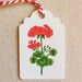 Set of 9 Red Geranium Gift Tags, Original Floral Watercolor Present ...
