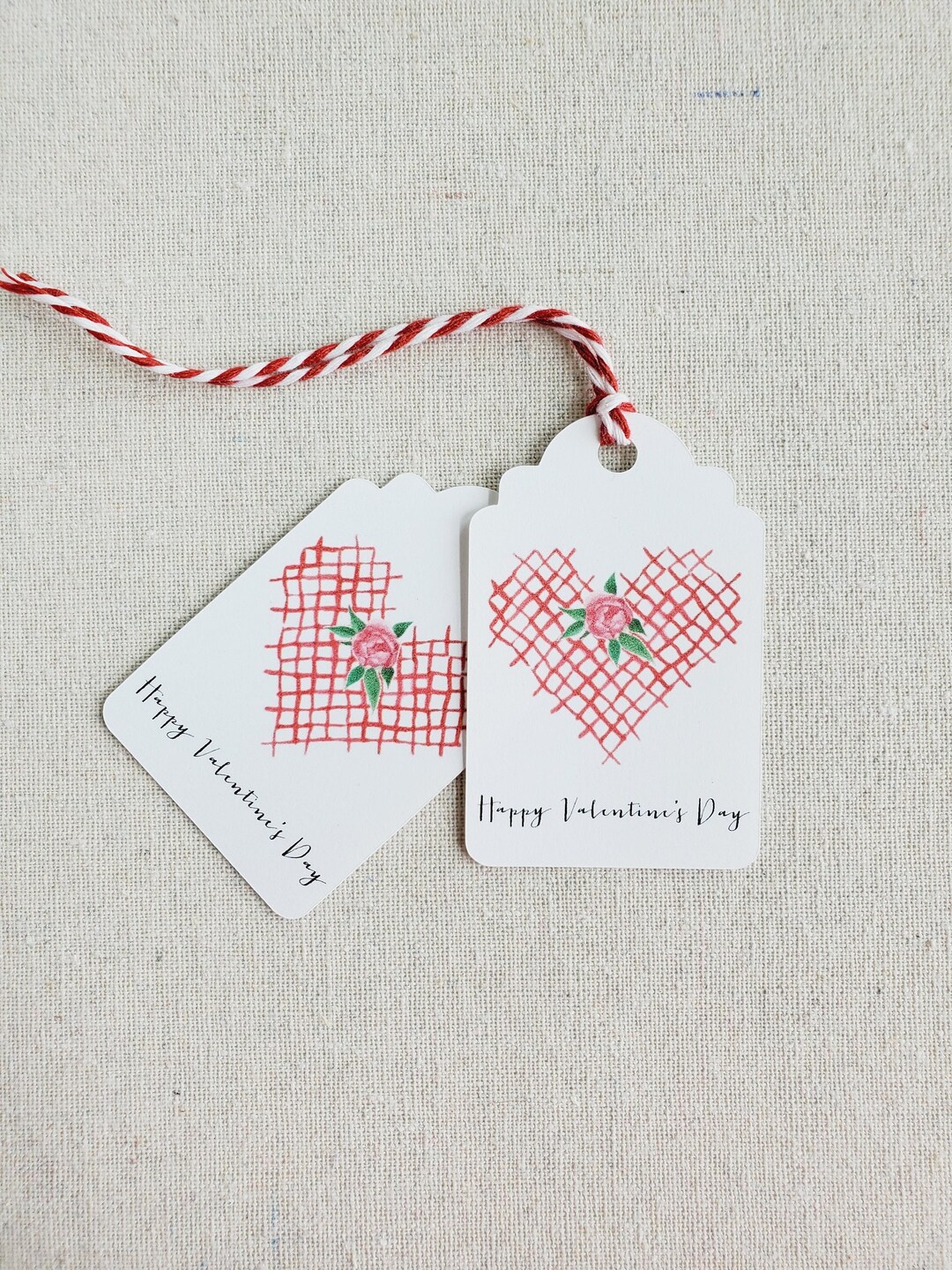 Valentine's Day Gift Tags, Gift Tags, Heart Gift Tags, Floral Heart ...