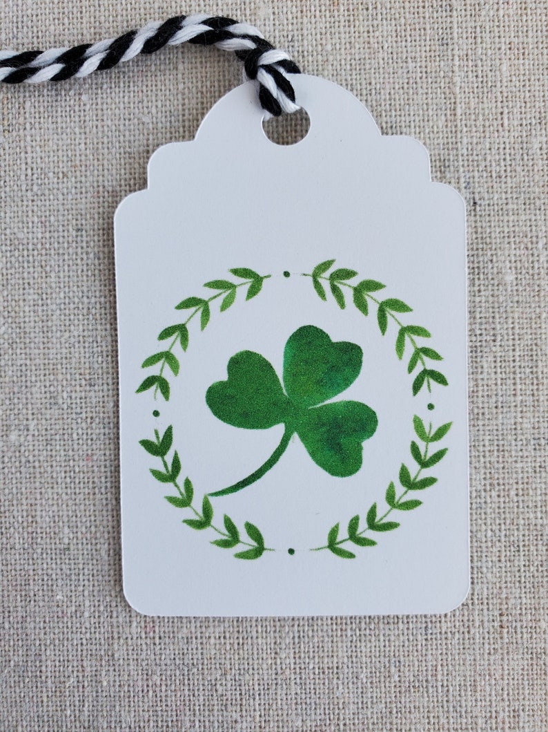 Shamrock Gift Tag, Set of 9 Original Watercolor St. Patrick's Day ...