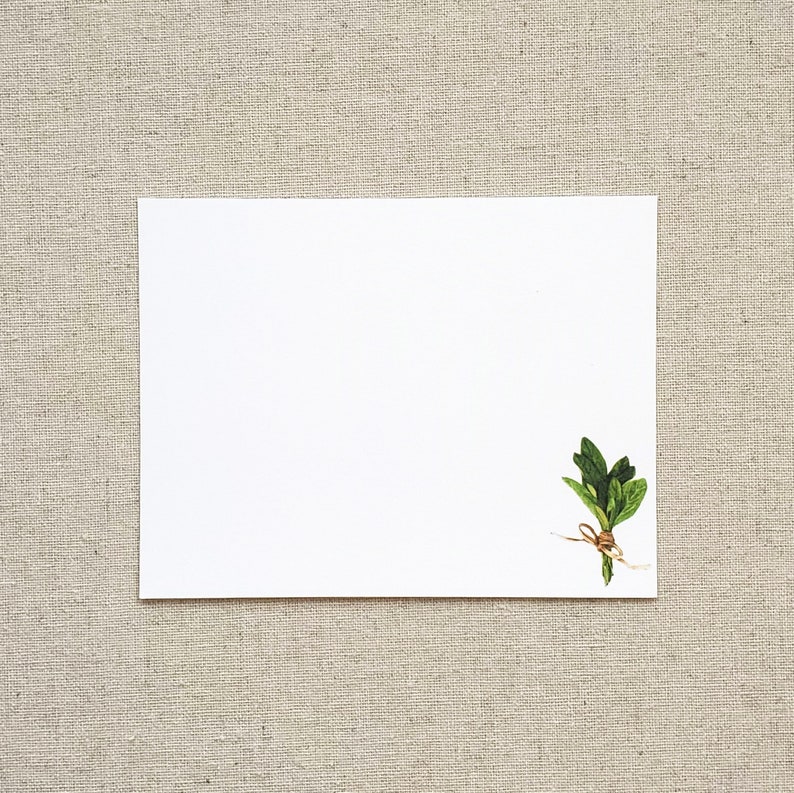 Sage Blank or Personalized Stationery, Original Watercolor Note Cards ...