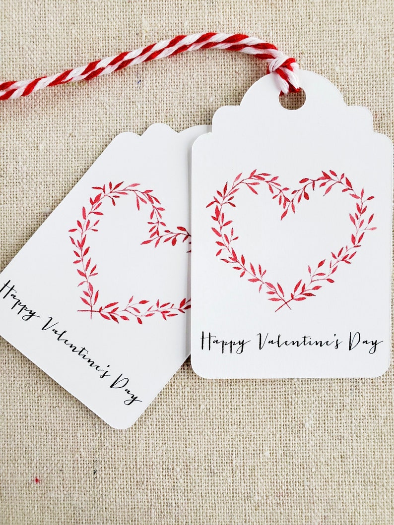Valentine's Day Gift Tags Gift Tag Heart Gift Tags | Etsy