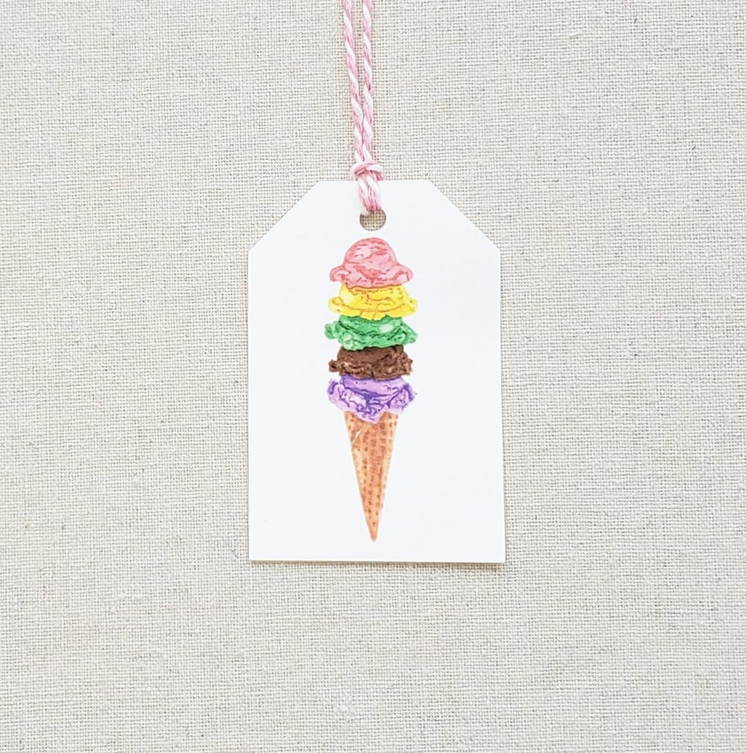Ice Cream Cone Gift Tags, Original Watercolor, Set of 9 - Etsy