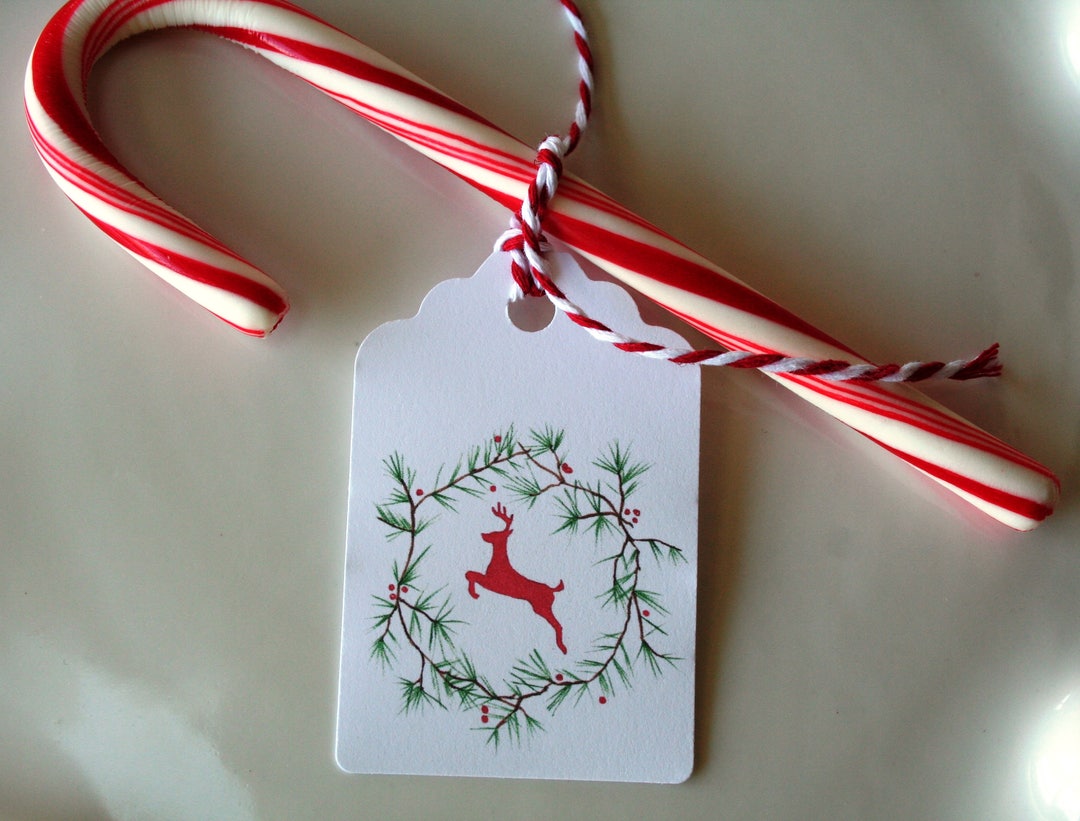 Christmas Reindeer Gift Tags, Set of 9 Original Watercolor Present ...