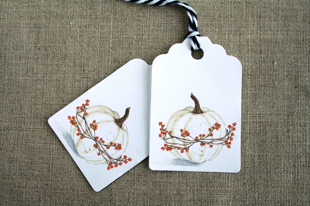 Pumpkin Gift Tags, Original Watercolor Art, Set of 9 - Etsy