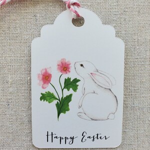 Easter Bunny Gift Tags, Set of 9 Easter Tags, Easter Party Favor Tags ...