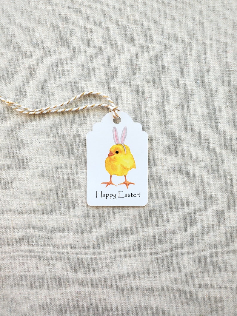 Easter Gift Tags, Set of 9 Easter Chick Gift Tags, Watercolor Easter ...