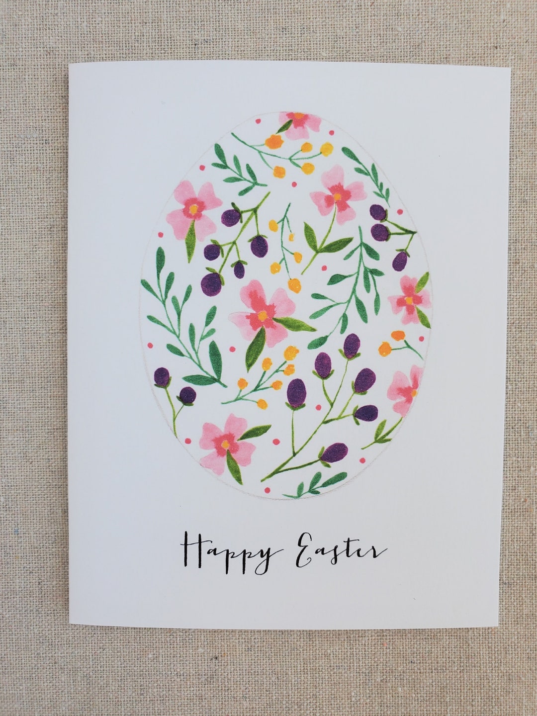 Easter Greeting Card, Single Easter Folded Note Card, Easter Greetings ...