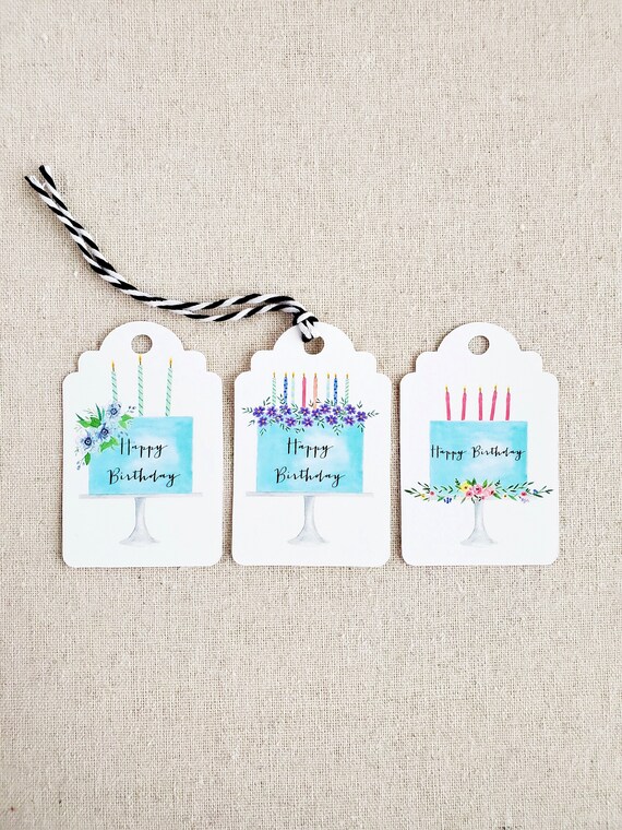 Birthday Gift Tags Party Favor Tags Party Cake Tags | Etsy