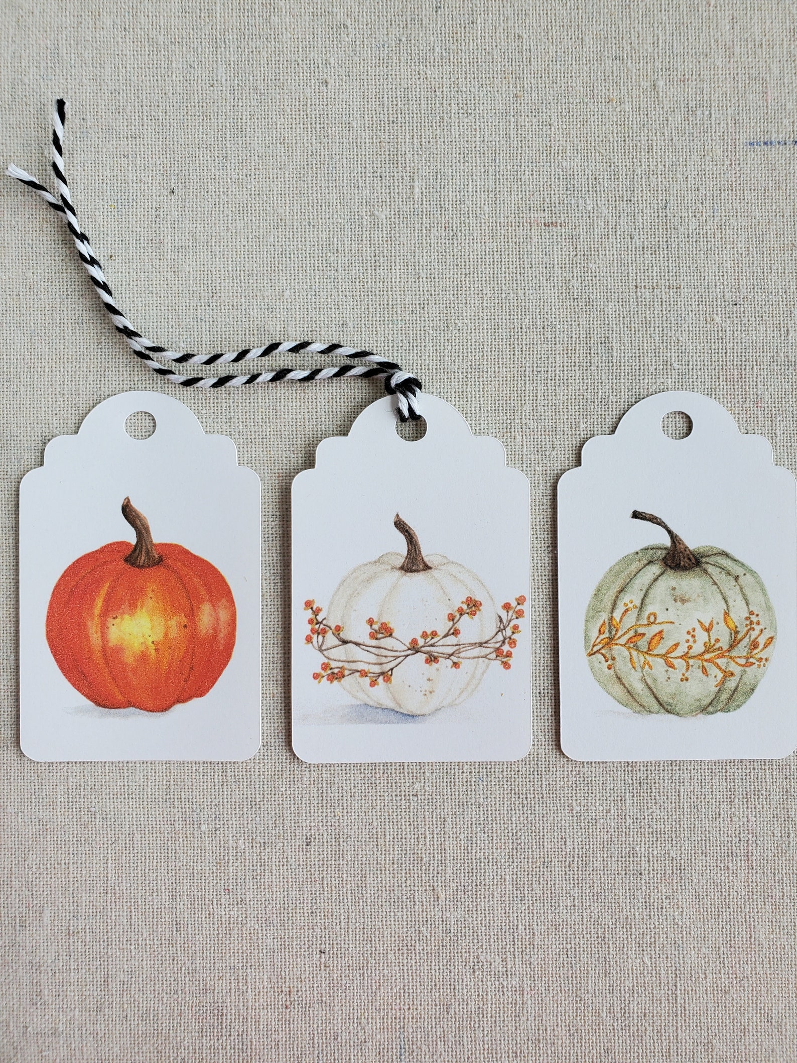 Autumn Gift Tags Fall Gift Tags Pumpkin Gift Tag White - Etsy