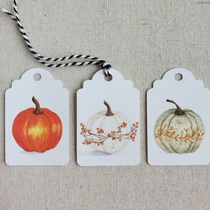 Autumn Gift Tags, Fall Gift Tags, Pumpkin Gift Tag, White Pumpkin Gift ...