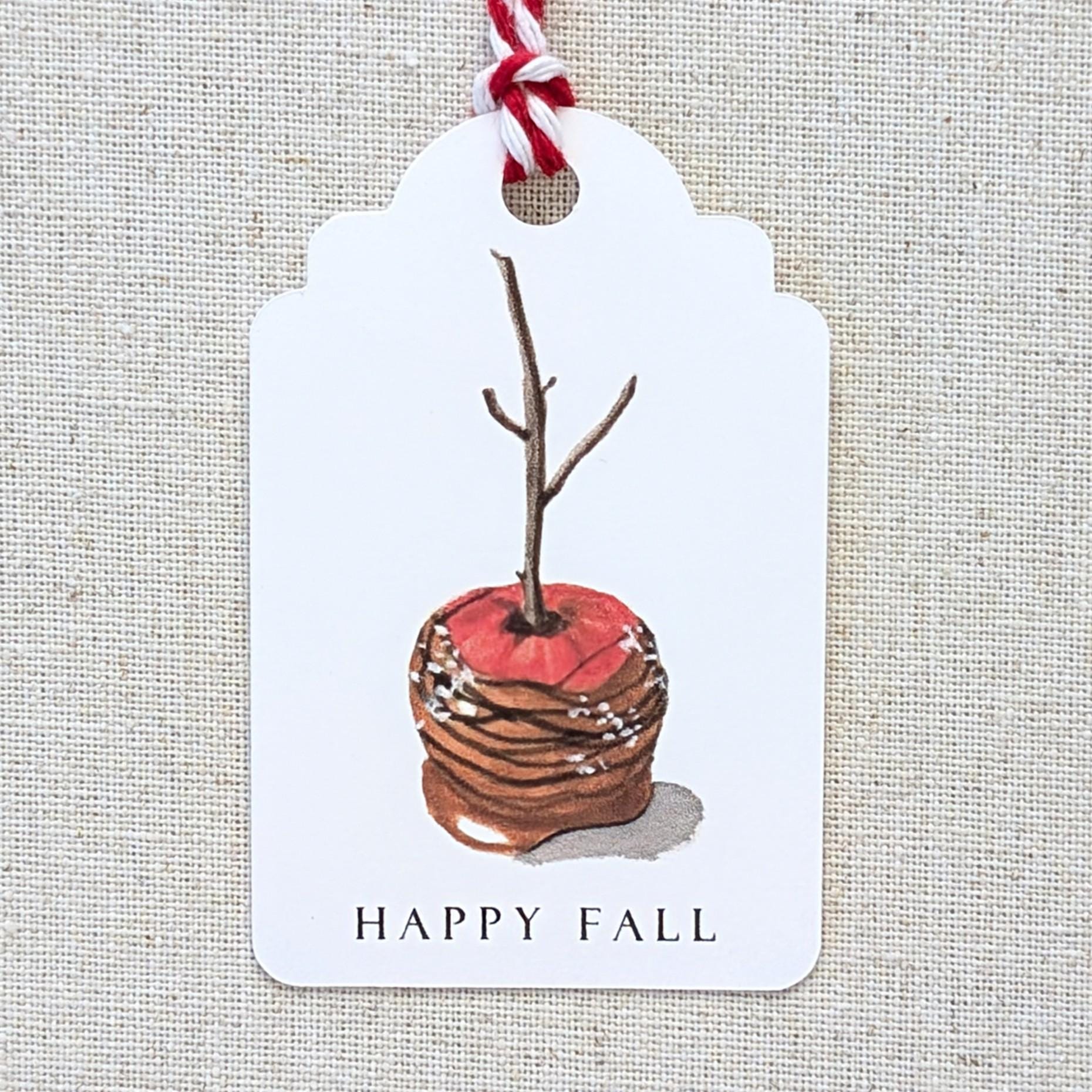 Caramel Apple Gift Tags, Original Watercolor, Set of 9 Party Favor ...