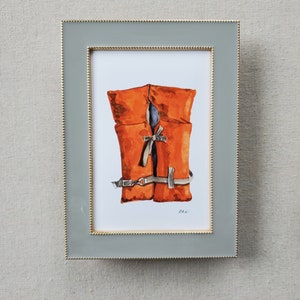 ART PRINT: Watercolor Life Jacket Art Print, Coastal Art Print, Art ...