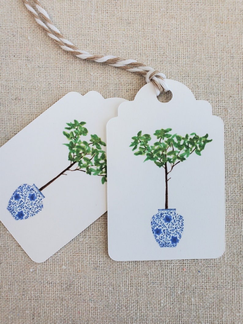 All Occasion Gift Tags, Original Watercolor Small Tree Present Labels ...