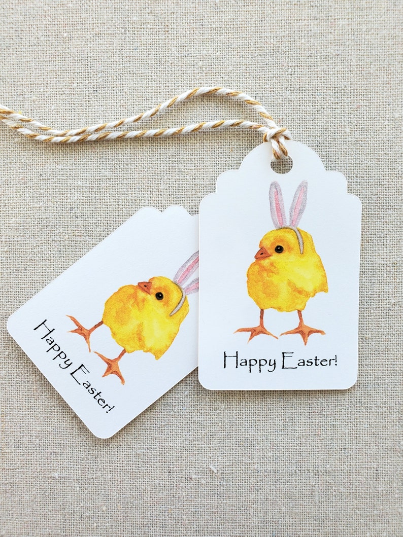 Easter Gift Tags, Set of 9 Easter Chick Gift Tags, Watercolor Easter ...