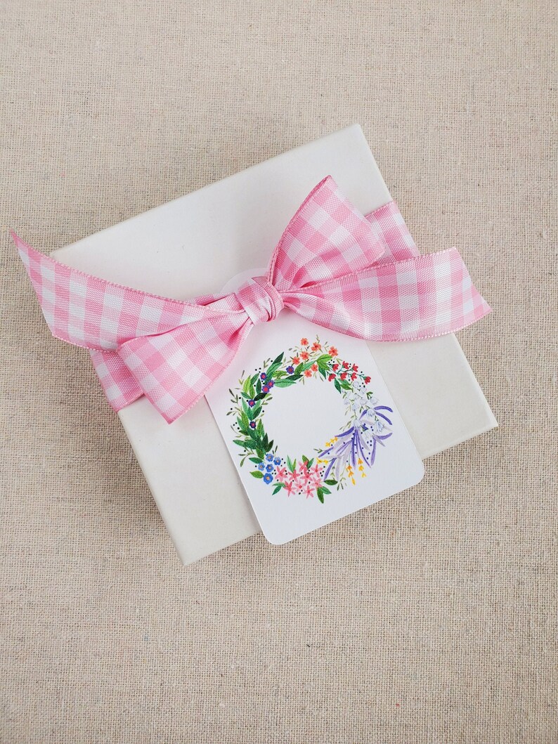 Wreath Gift Tags, Original Watercolor Floral Wreath Present Labels, Set ...