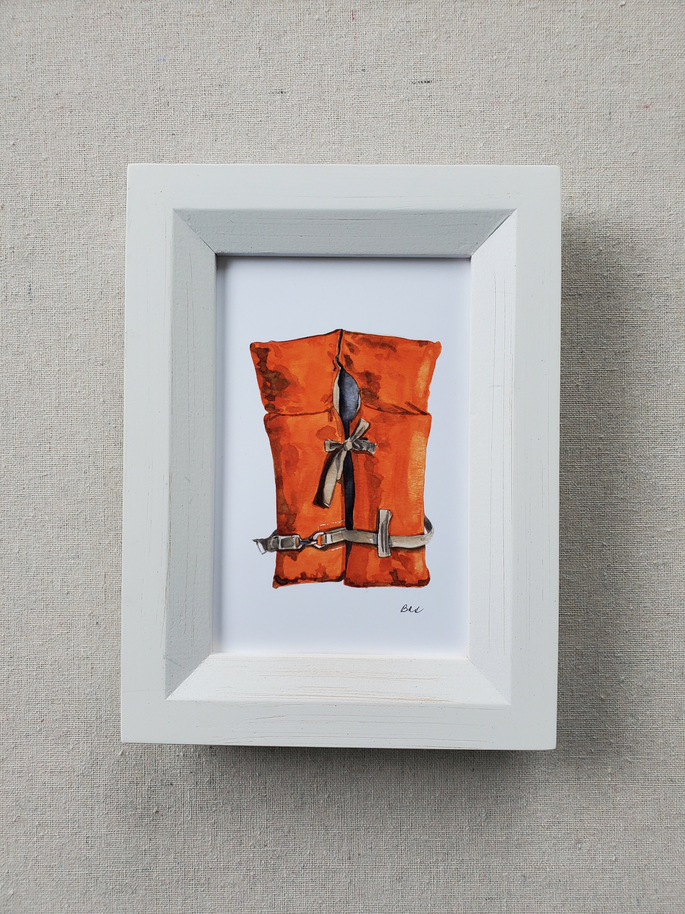 ART PRINT: Watercolor Life Jacket Art Print, Coastal Art Print, Art ...