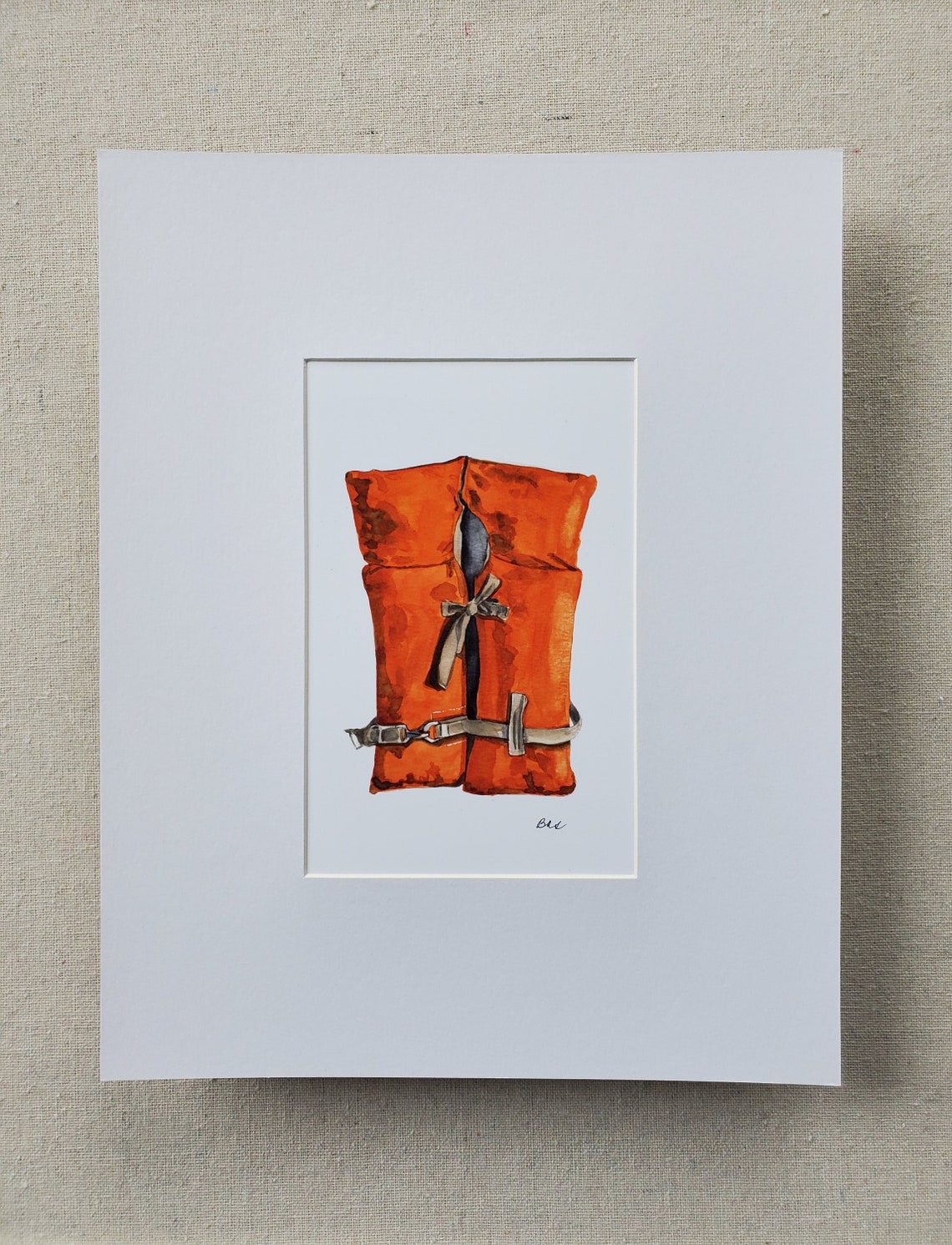 ART PRINT: Watercolor Life Jacket Art Print, Coastal Art Print, Art ...