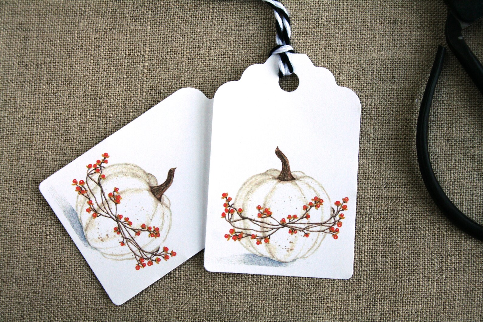 Autumn Gift Tags Fall Gift Tags Pumpkin Gift Tag White - Etsy