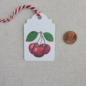 Set of 9 Cherry Gift Tags, Original Watercolor Present Labels, Party ...