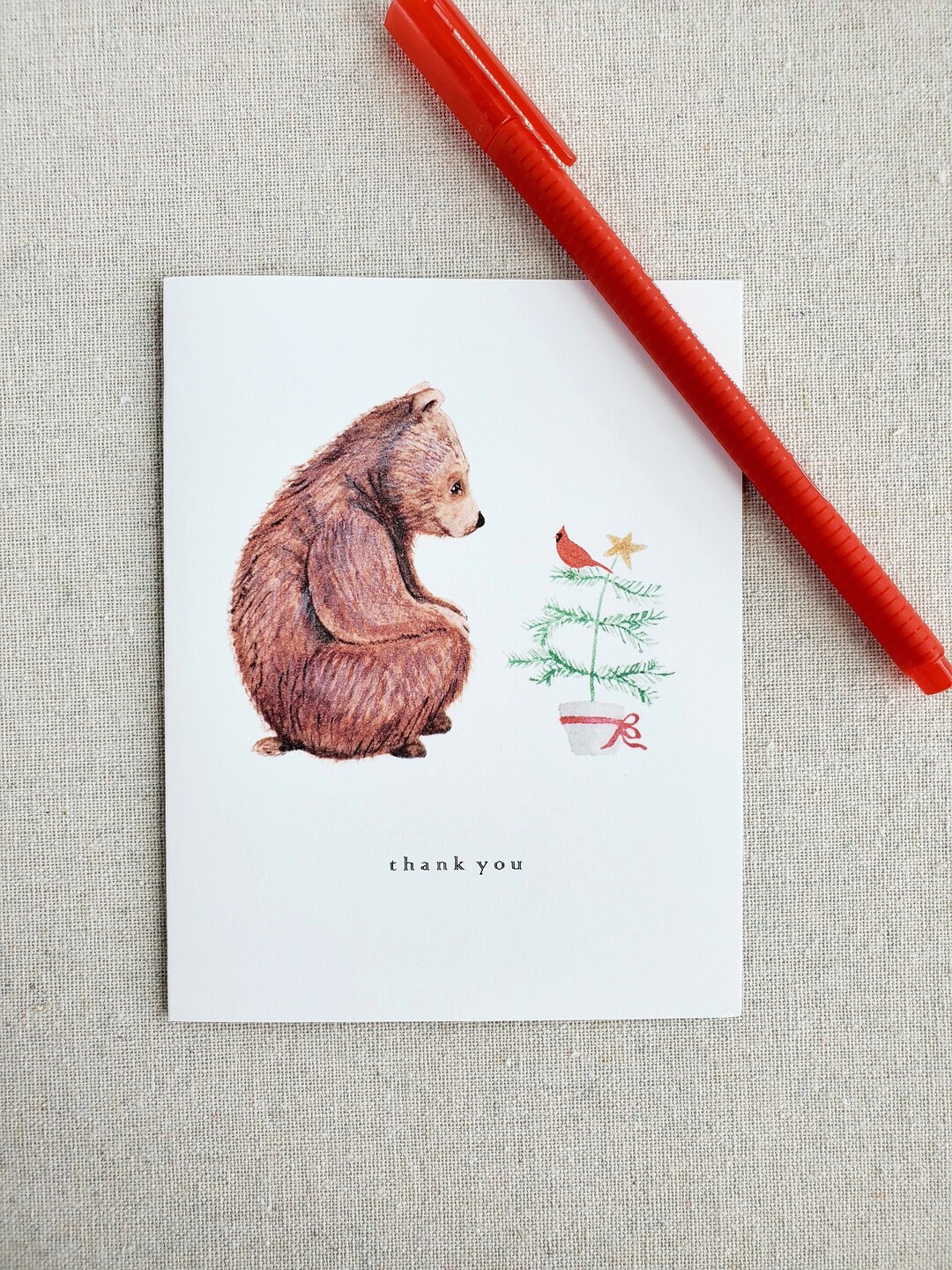 Christmas Thank You Note Card Set, Set of 8, Thank You Cards ...