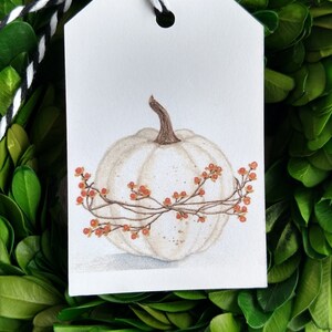 Autumn gift tags fall gift tags pumpkin gift tag white | Etsy