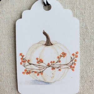 Autumn Gift Tags, Fall Gift Tags, Pumpkin Gift Tag, White Pumpkin Gift ...