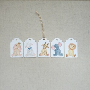 Baby Stuffed Animal Gift Tags, Baby Shower Party Favor Goody Bag Tags ...