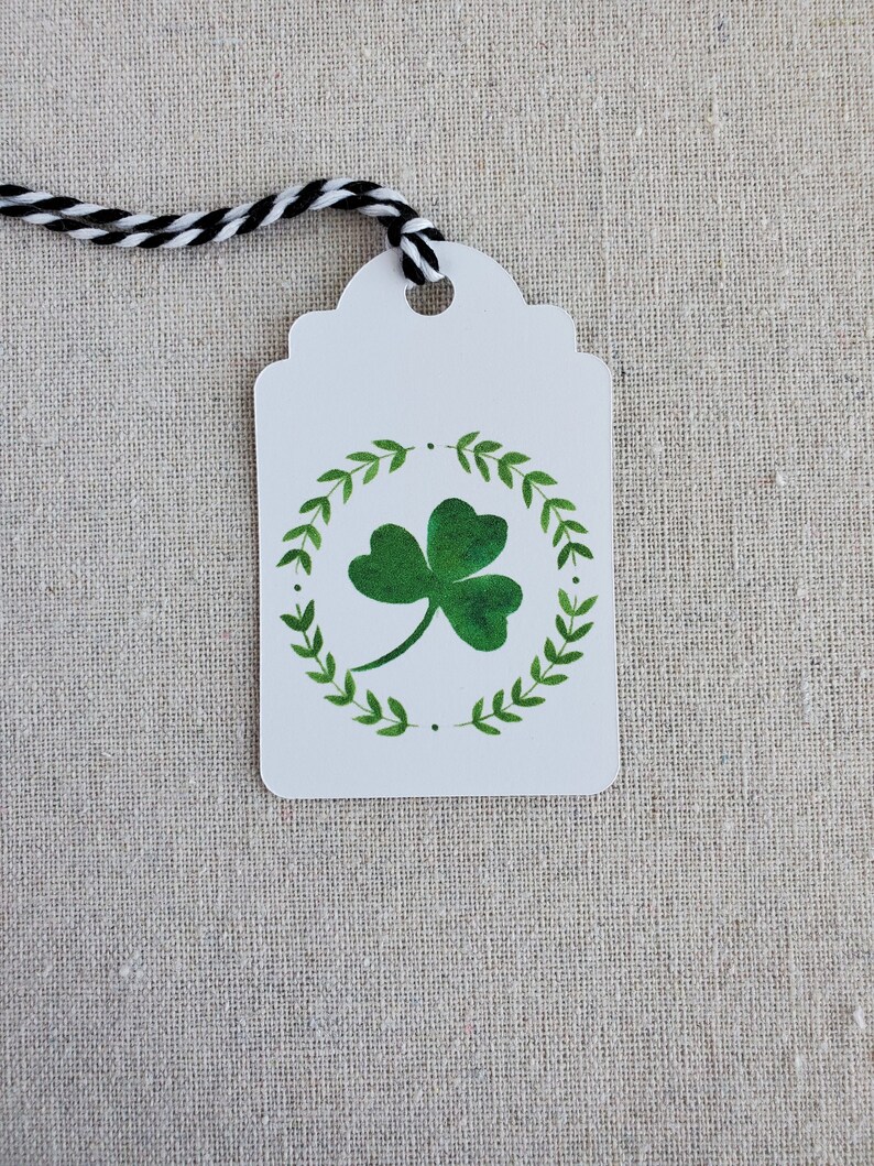 Shamrock Gift Tag, Set of 9 Original Watercolor St. Patrick's Day ...