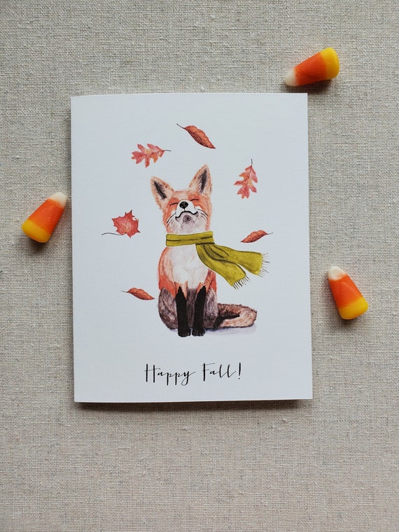 Fall Greeting card Happy Fall Greeting card Happy Fall card | Etsy